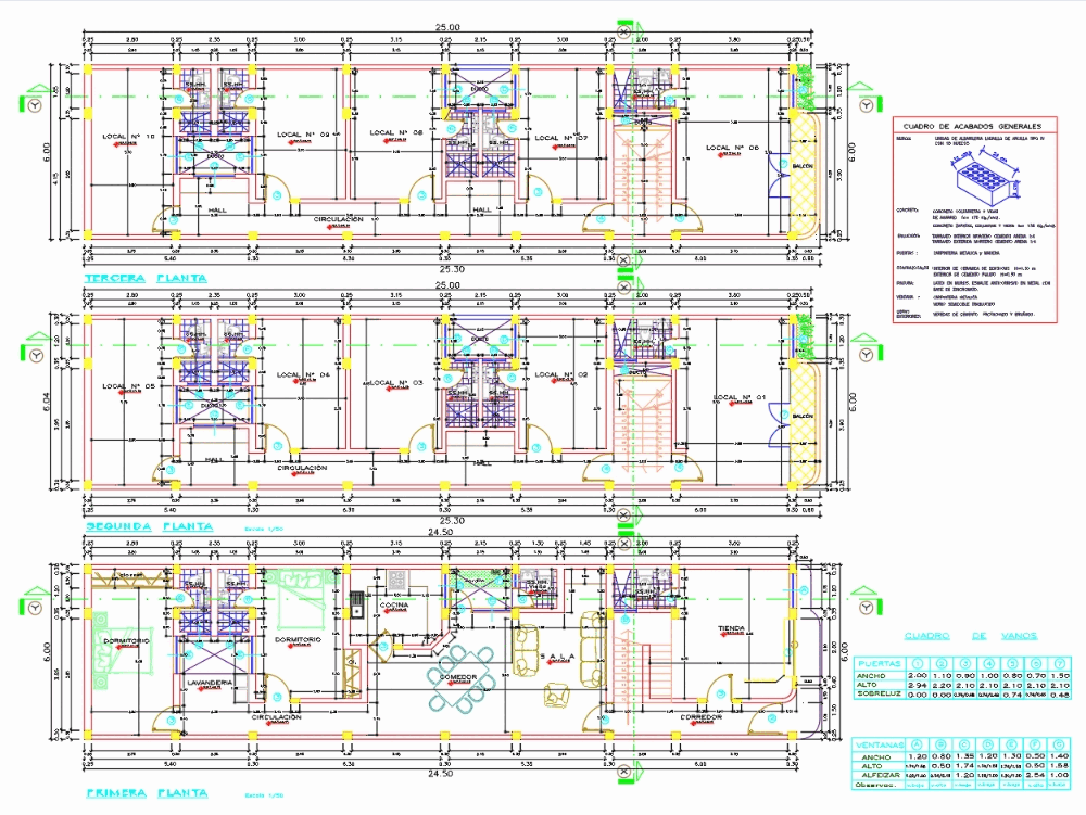 Planos De Vivienda Local Comercial En Autocad Cad 8 05 Mb Bibliocad