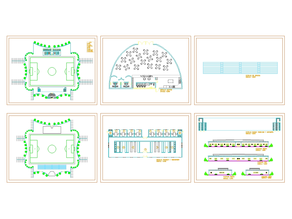 Football field in AutoCAD | Download CAD free (2.72 MB) | Bibliocad
