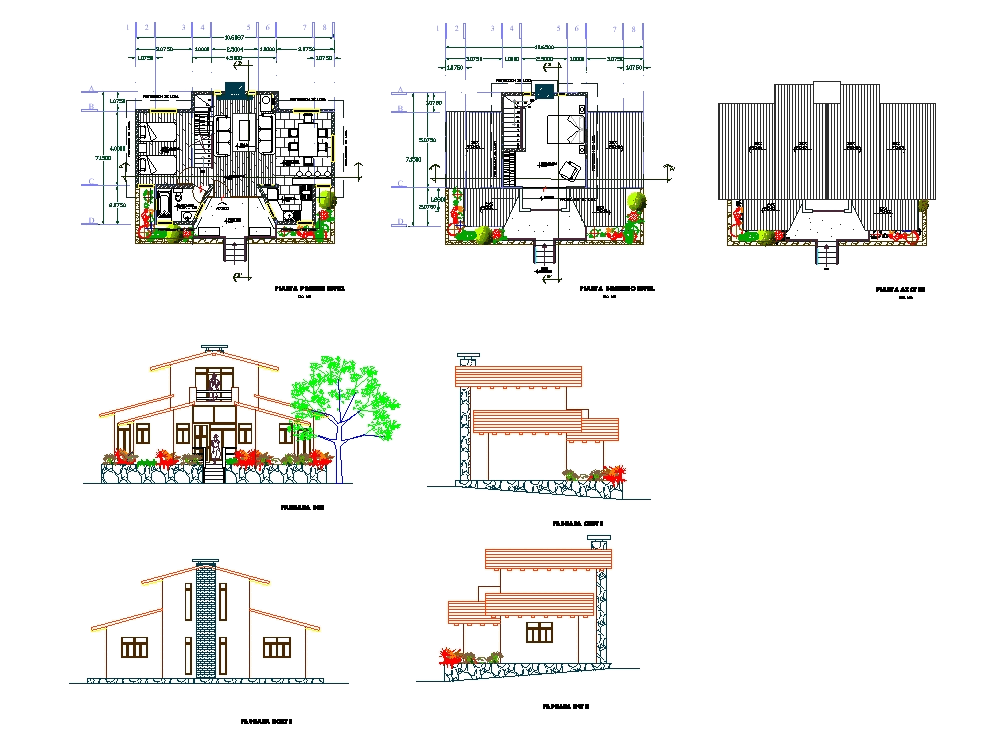 Cabaña en AutoCAD | Descargar CAD (756.87 KB) | Bibliocad
