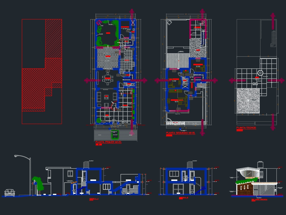 Maison unifamiliale dans AutoCAD | Téléchargement CAD (443.13 KB) | Bibliocad