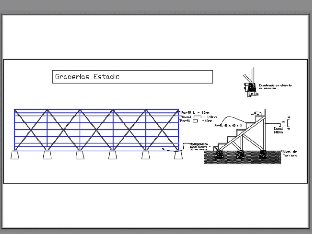 Graderias para estadio en AutoCAD | Descargar CAD (32.29 KB) | Bibliocad