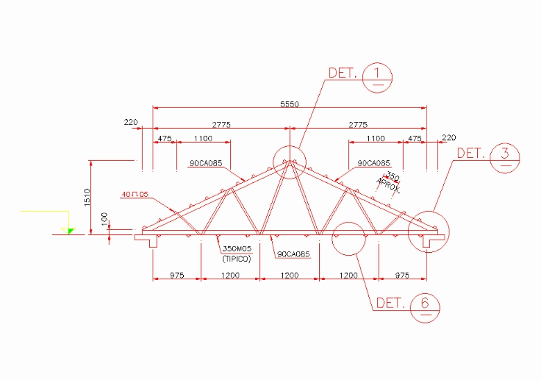 Truss structure in AutoCAD | CAD download (176.2 KB) | Bibliocad