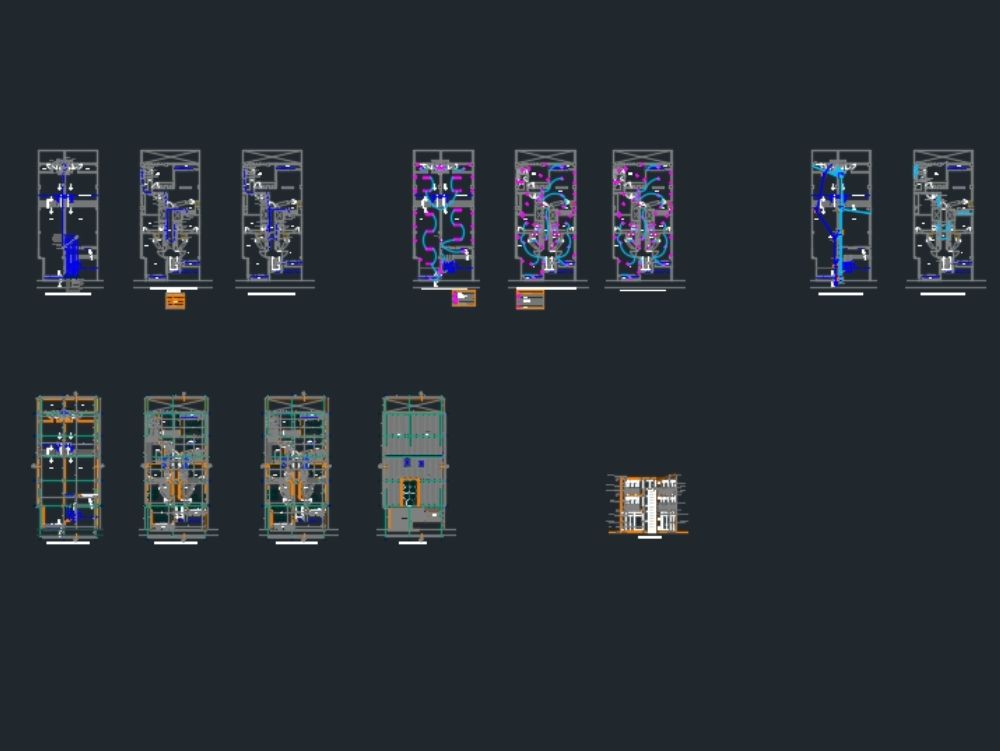 Premises and apartments in AutoCAD | CAD download (1.45 MB) | Bibliocad