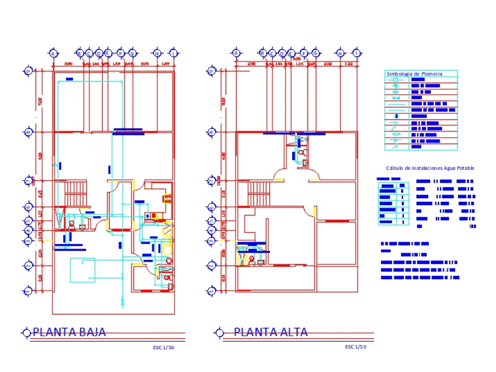 Agua potable casa en AutoCAD | Descargar CAD (161.07 KB) | Bibliocad