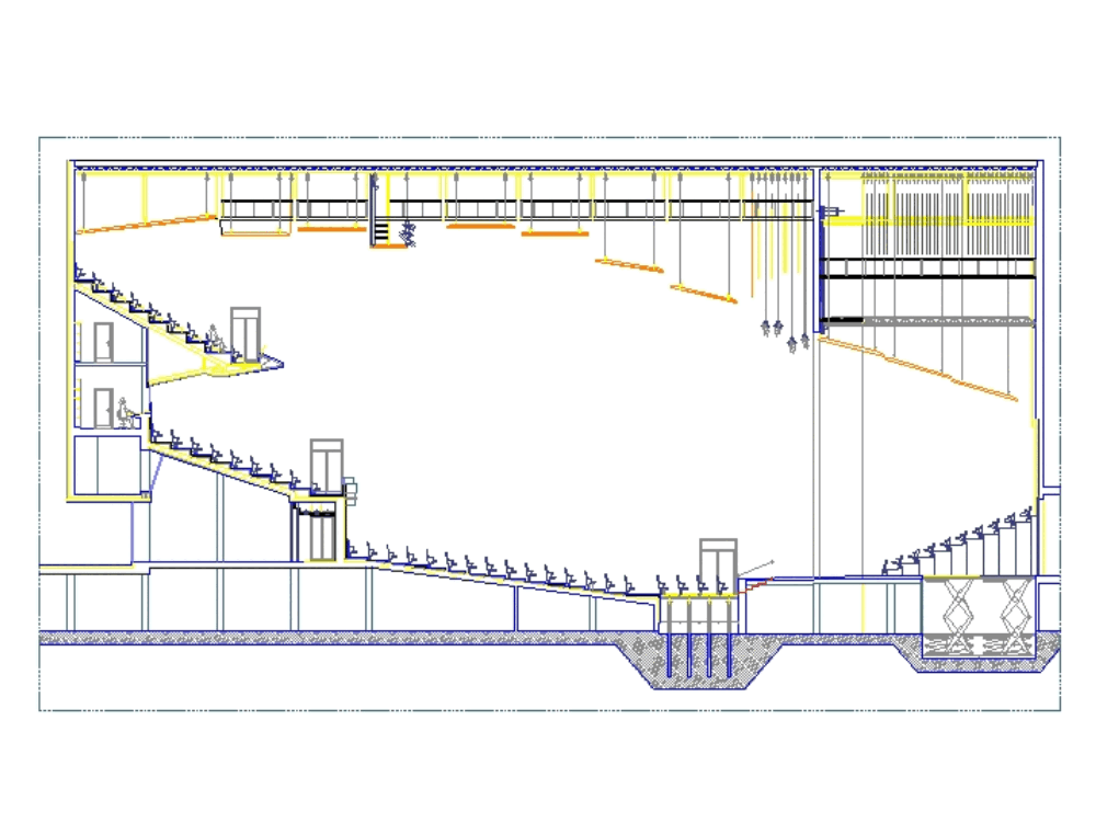 Seccion auditorium en AutoCAD | Descargar CAD gratis (187.7 KB) | Bibliocad