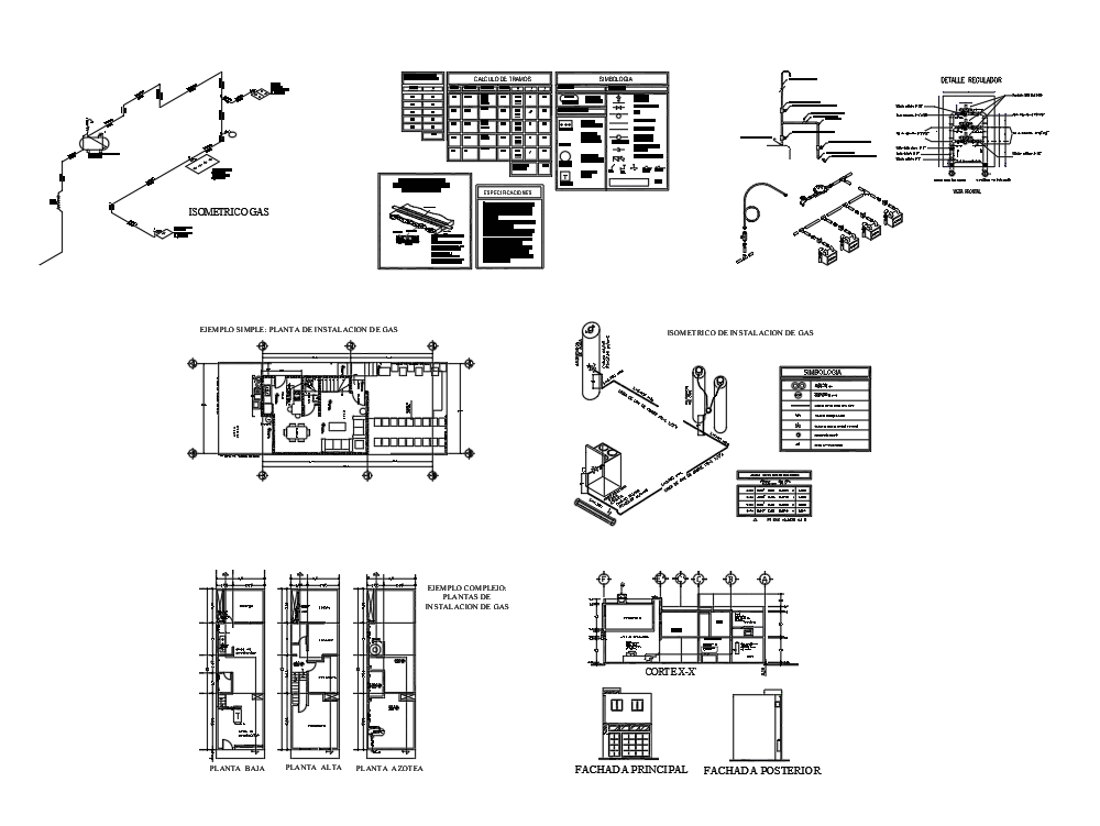 Gas installations in AutoCAD | CAD download (633.55 KB) | Bibliocad