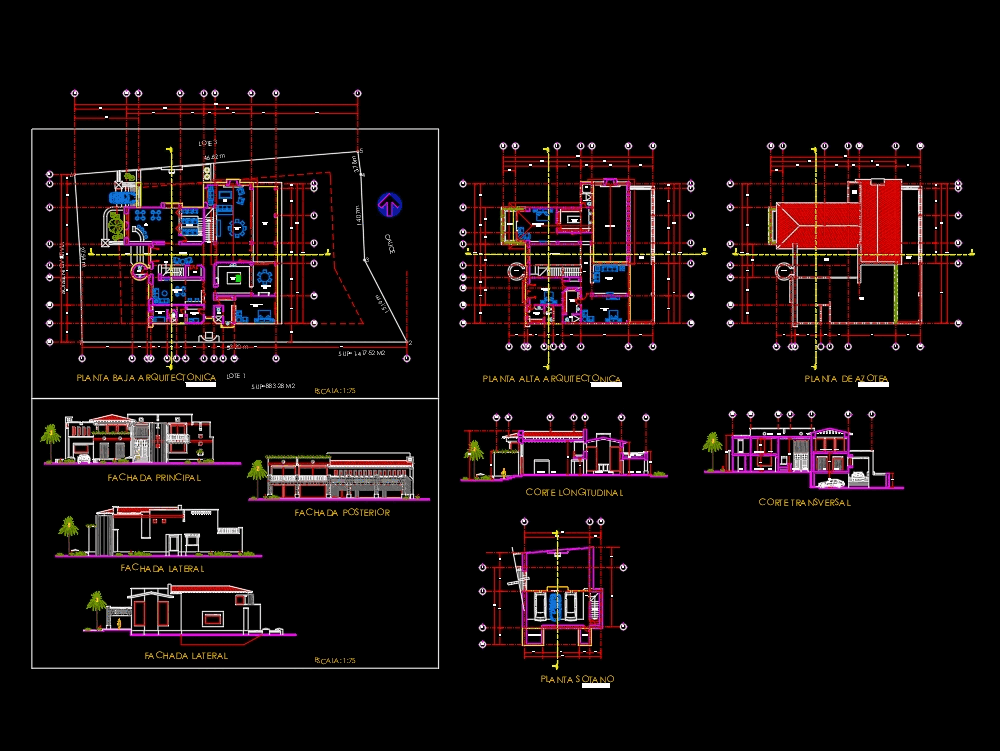 Maison unifamiliale dans AutoCAD | Téléchargement CAD (614.98 KB) | Bibliocad