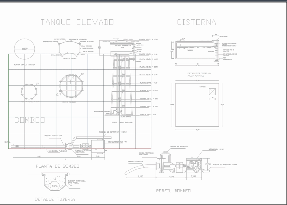 Detalles instalacion hidraulica - tanque elevado (313.5 KB) | Bibliocad