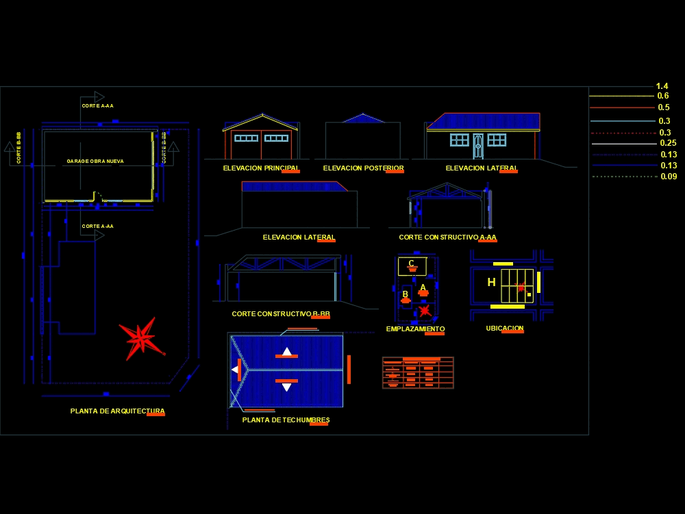 Garage tipo en AutoCAD | Descargar CAD (142.52 KB) | Bibliocad