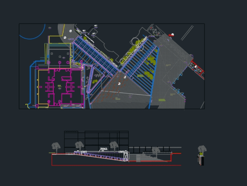 Centre culturel dans AutoCAD | Téléchargement CAD (1.08 MB) | Bibliocad