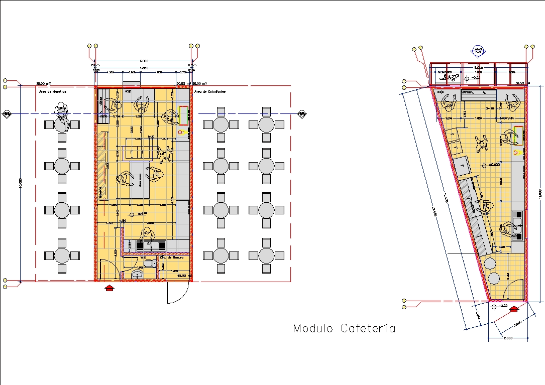 Modulo de cafeteria en AutoCAD | Descargar CAD gratis (186.12 KB ...