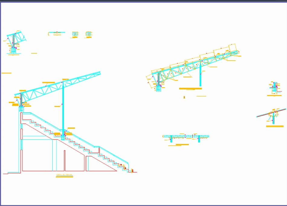 Tijeral y gradas en AutoCAD | Descargar CAD (132.84 KB) | Bibliocad