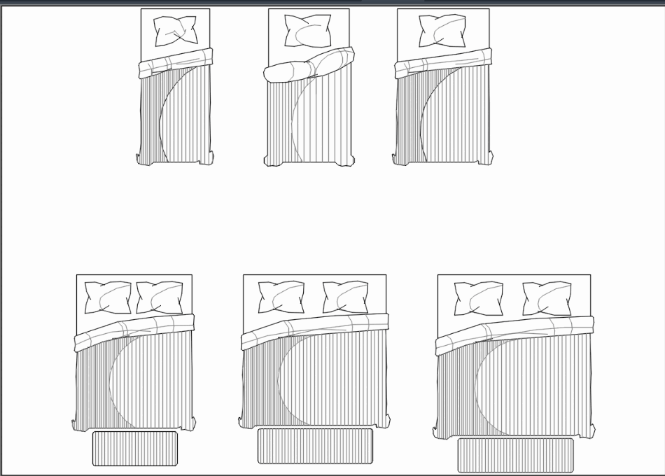 Camas texturas en AutoCAD | Descargar CAD gratis (21.27 KB) | Bibliocad