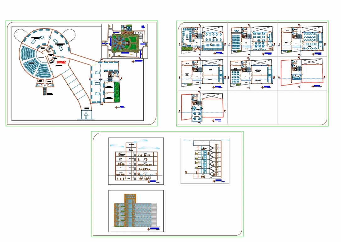 Centro Cultural En Autocad Descargar Cad 1 71 Mb Bibliocad