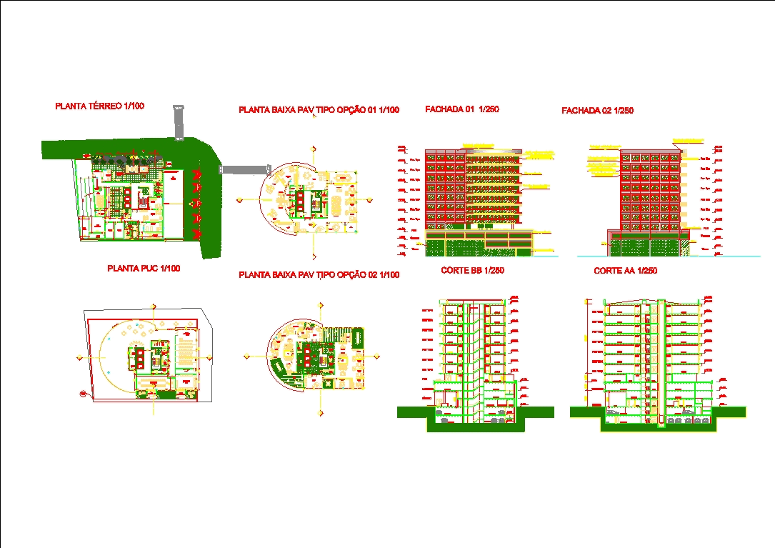 Edifício Comercial Em Autocad Baixar Cad 2 3 Mb Bibliocad