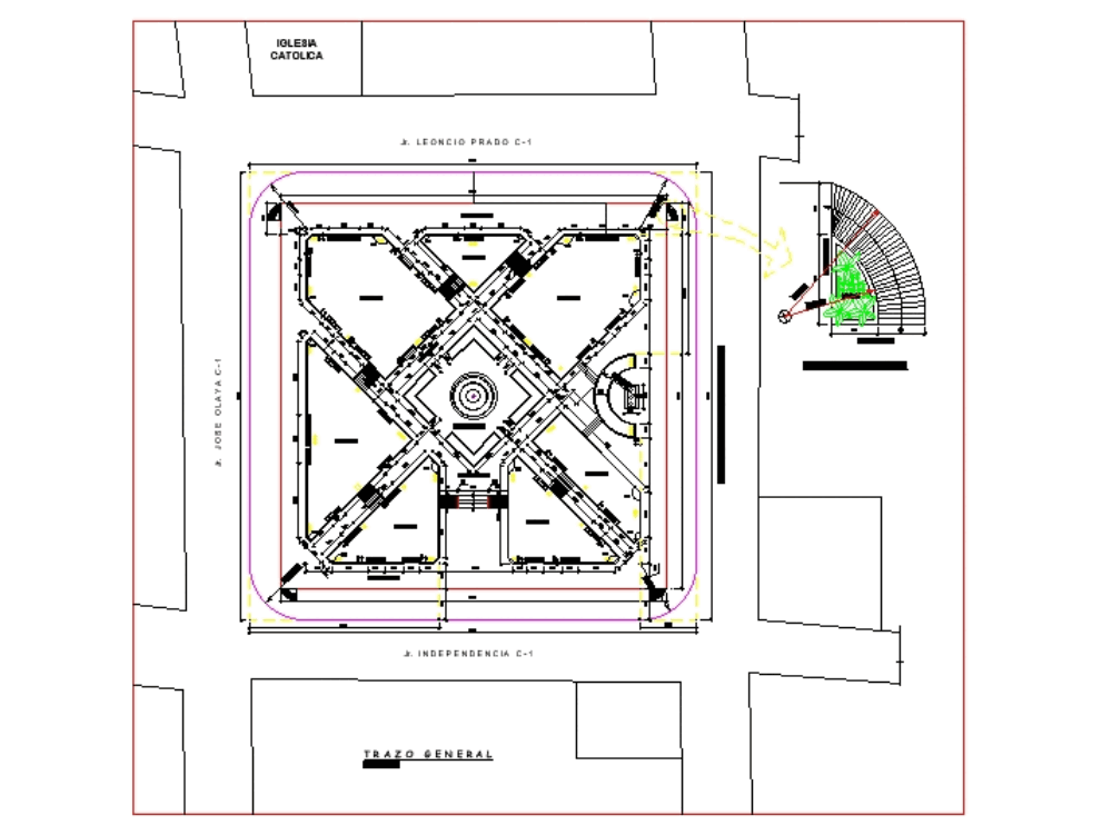 Urban plaza or square in AutoCAD | CAD download (1.93 MB) | Bibliocad
