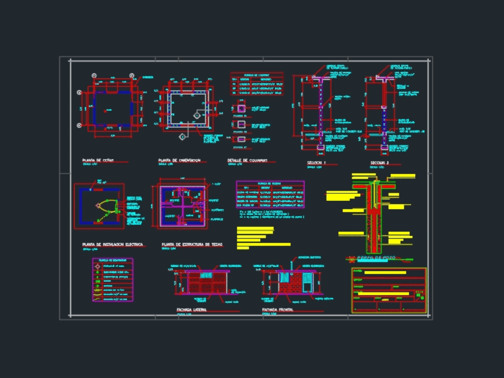 Pozo mecanico caseta de bombeo en AutoCAD | CAD (248.64 KB) | Bibliocad