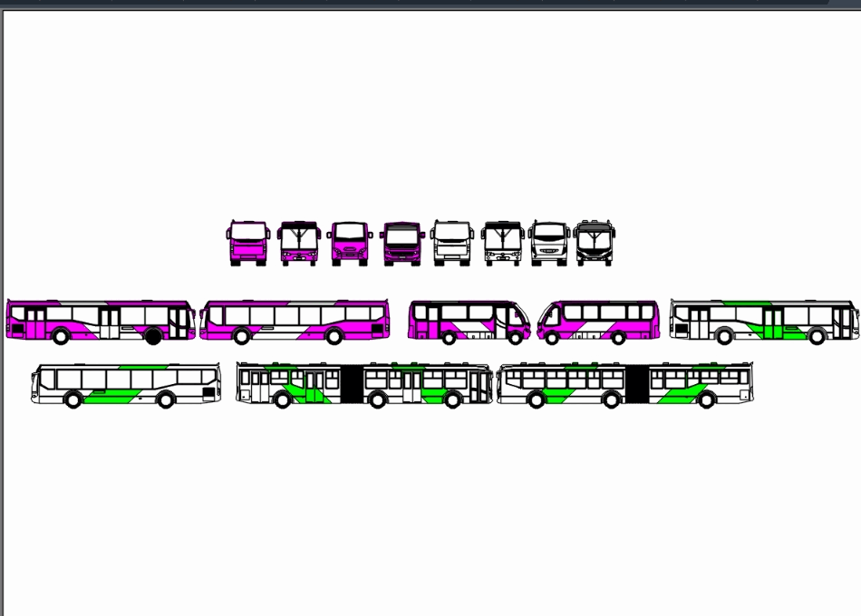 Buses transantiago en AutoCAD | Descargar CAD gratis (4.62 MB) | Bibliocad