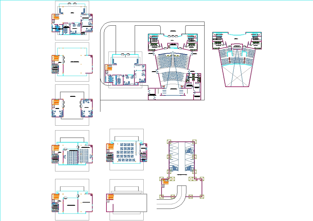 Convention center in AutoCAD | Download CAD free (528.32 KB) | Bibliocad
