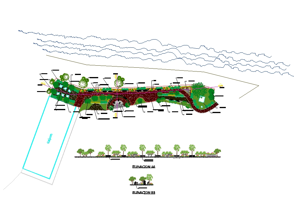 Riverfront promenade and plaza, landscaping (1.83 MB) | Bibliocad