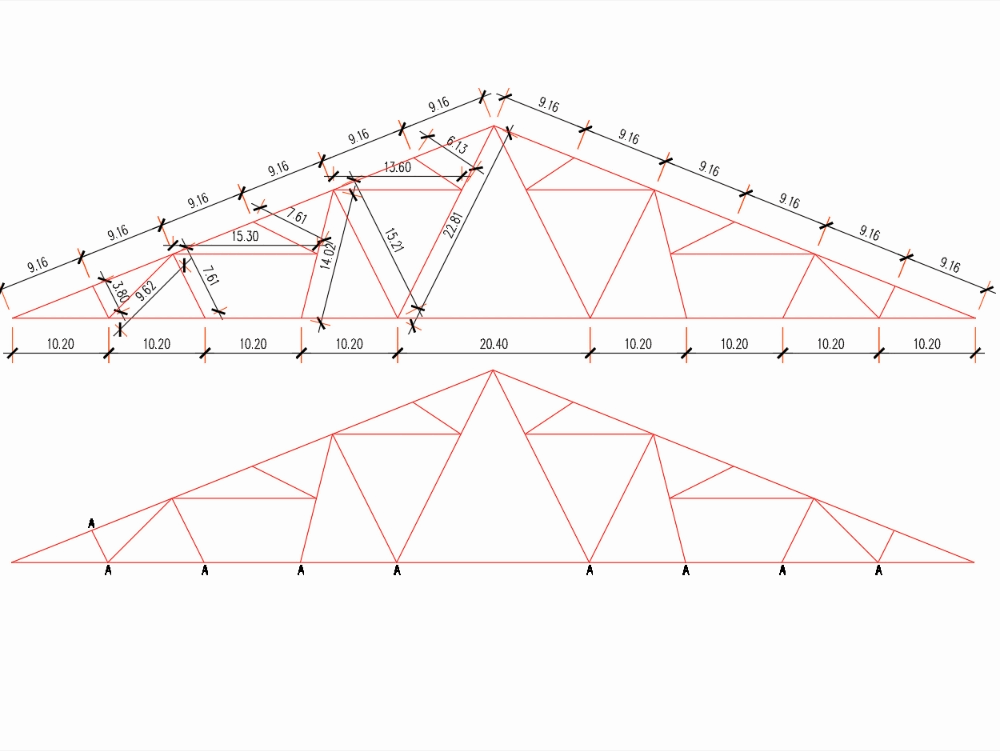 Truss in AutoCAD | Download CAD free (336.89 KB) | Bibliocad