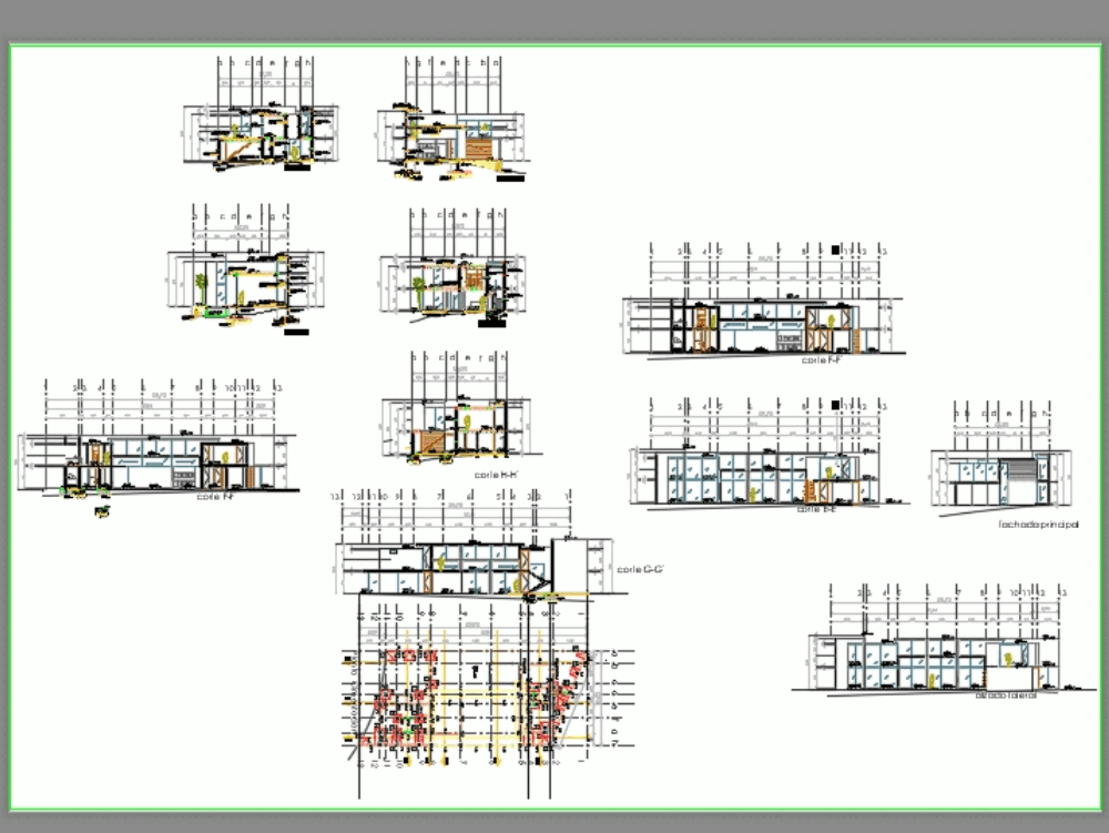 Cortes detallados en AutoCAD | Descargar CAD (735.02 KB) | Bibliocad