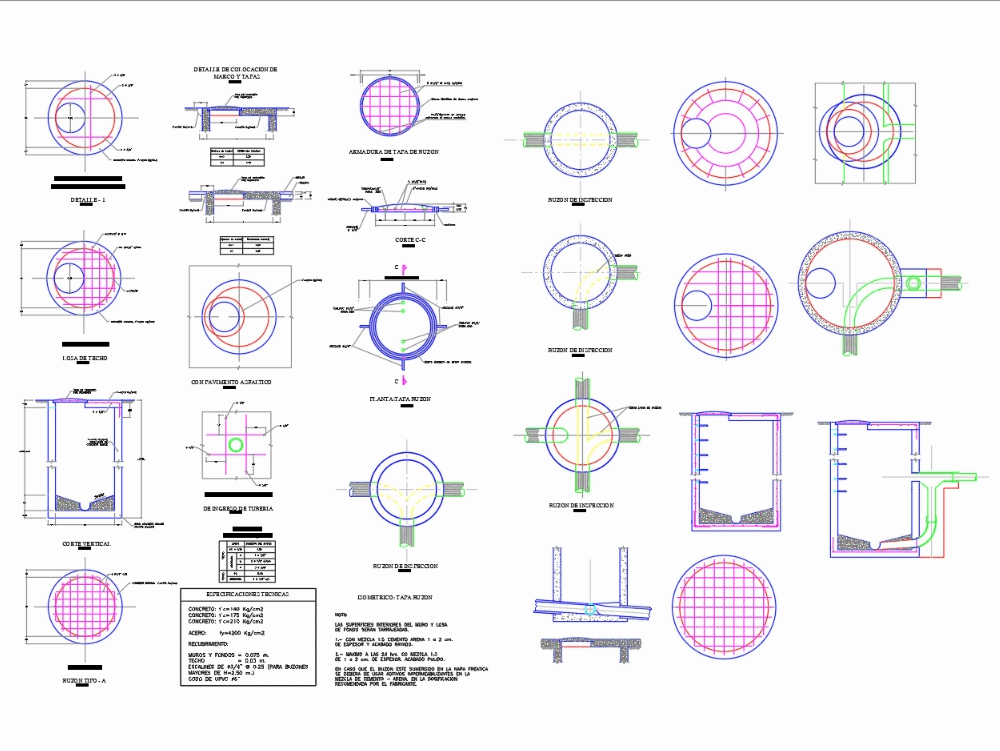 Inspection chamber, manhole and cover (251.35 KB) | Bibliocad