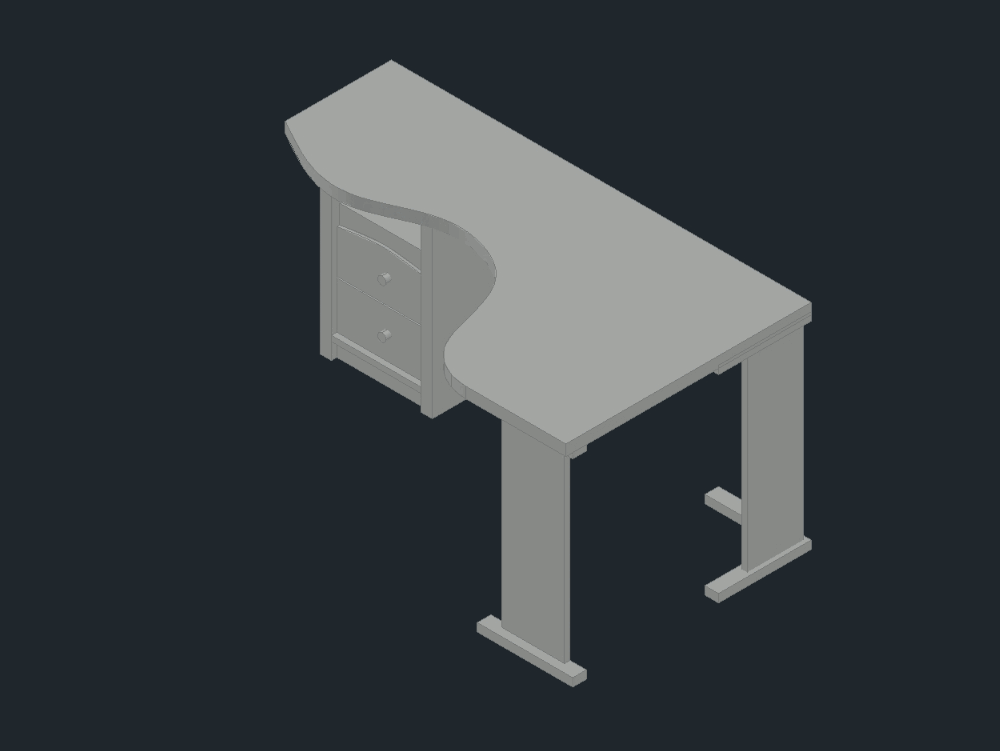 Escritorio 3d en AutoCAD | Descargar CAD gratis (80.74 KB) | Bibliocad