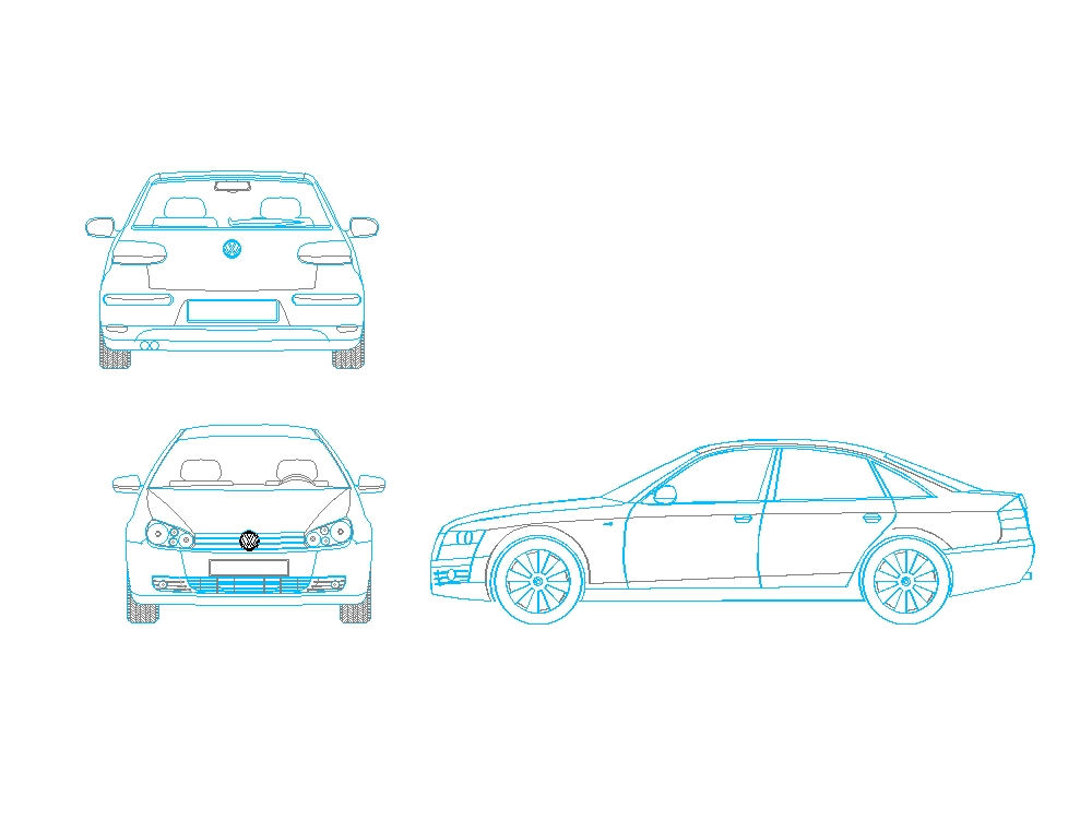 Automovil vw en AutoCAD | Descargar CAD gratis (33.57 KB) | Bibliocad