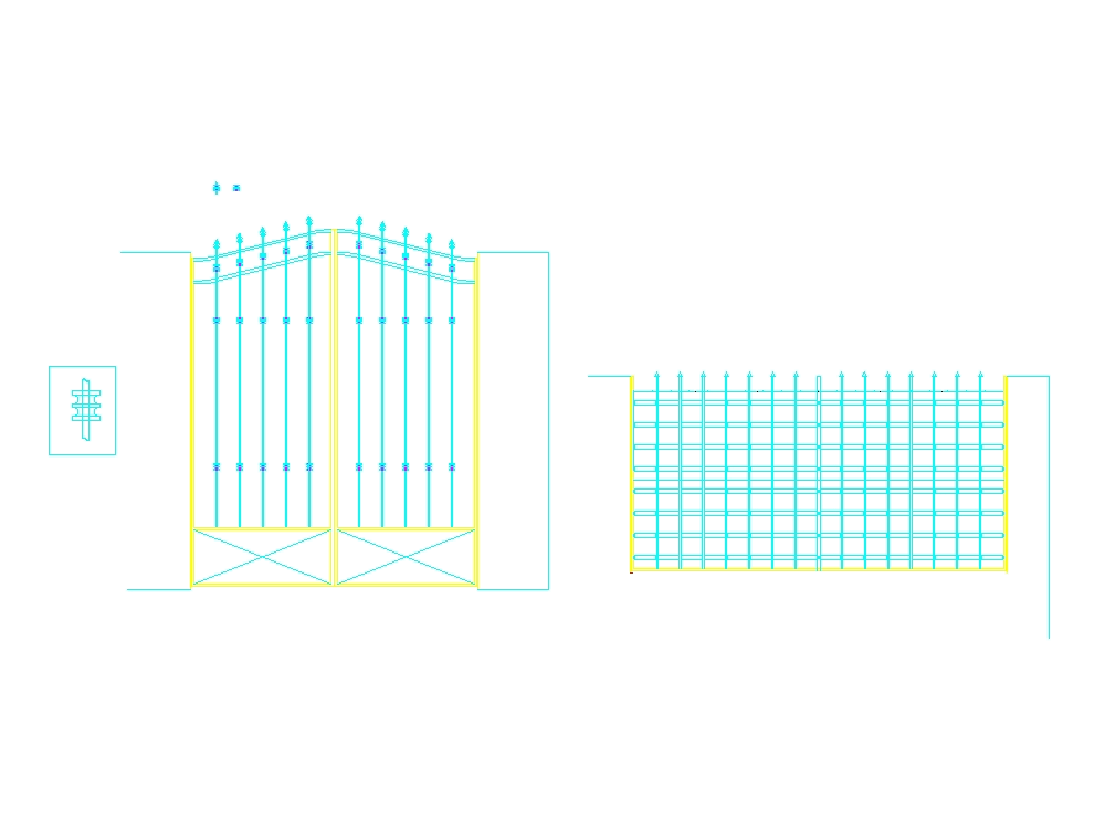Metal door in AutoCAD | Download CAD free (81.36 KB) | Bibliocad