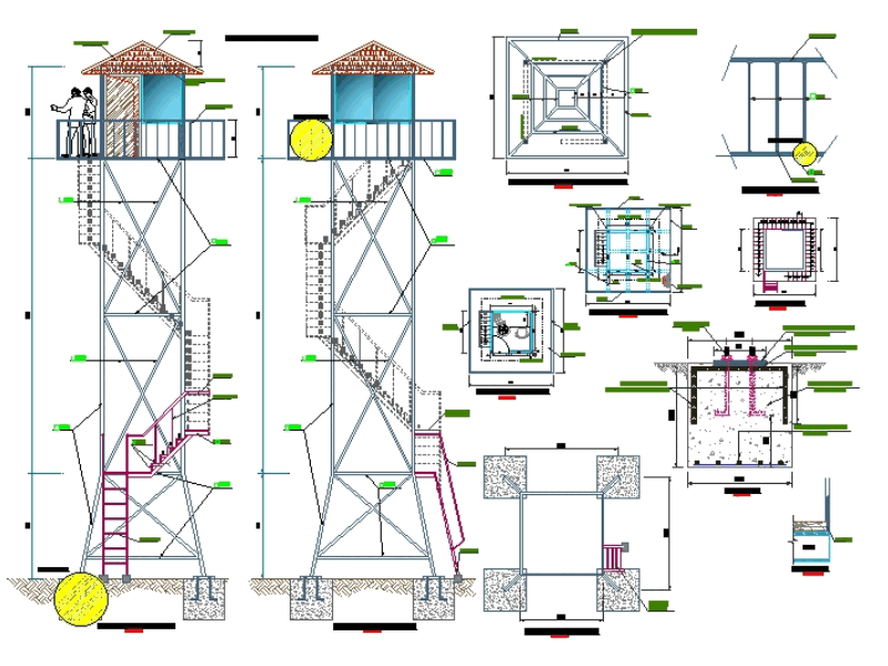 Torre de control en AutoCAD | Descargar CAD (187.73 KB) | Bibliocad