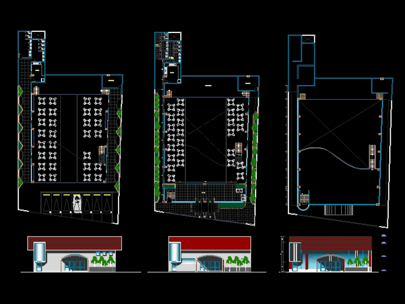 Convention center in AutoCAD | Download CAD free (281.83 KB) | Bibliocad