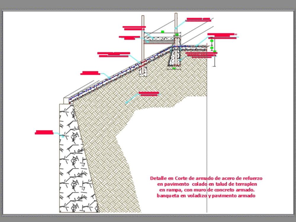 Armado de pavimentos en talud de terraplen (31.16 KB) | Bibliocad