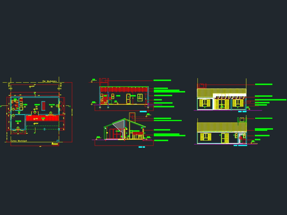 Maison unifamiliale dans AutoCAD | Téléchargement CAD gratuit (261.72 KB) | Bibliocad