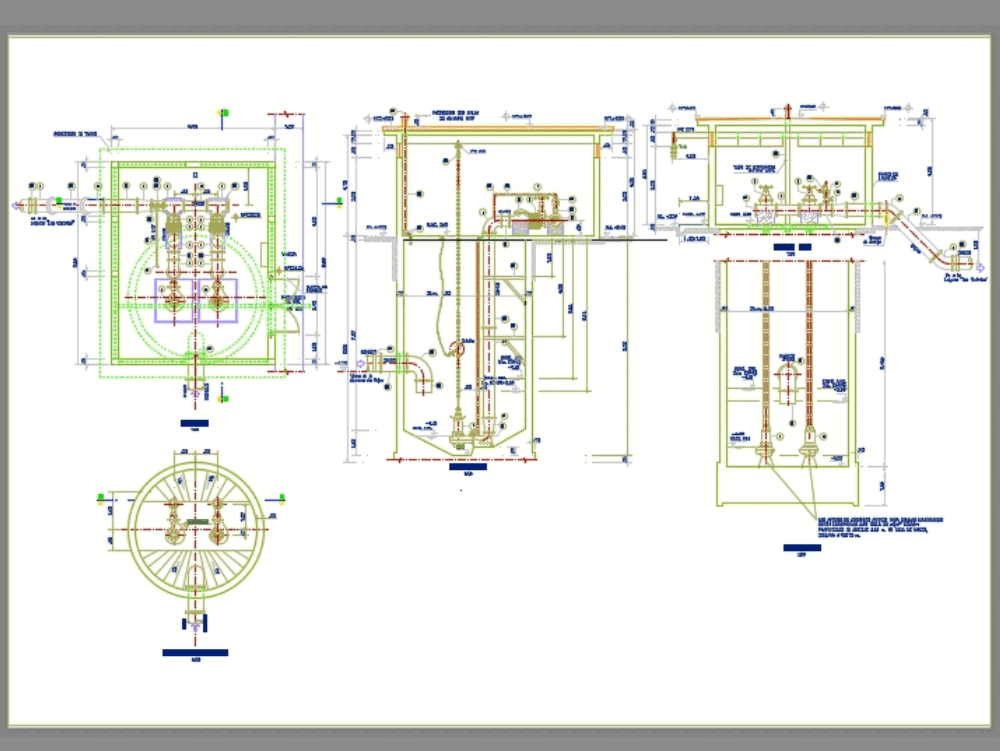 Estacion de bombeo en AutoCAD | Descargar CAD gratis (321.51 KB) | Bibliocad