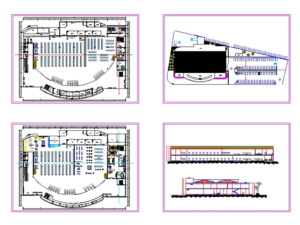 Hypermarket in AutoCAD | CAD download (1.83 MB) | Bibliocad