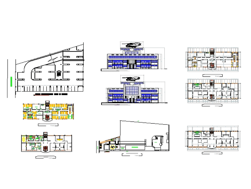 Edificio institucional con helipuerto (1.21 MB) | Bibliocad