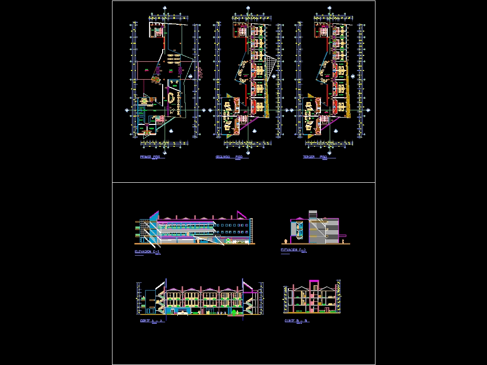 Proyecto hotel en AutoCAD | Descargar CAD (1.33 MB) | Bibliocad