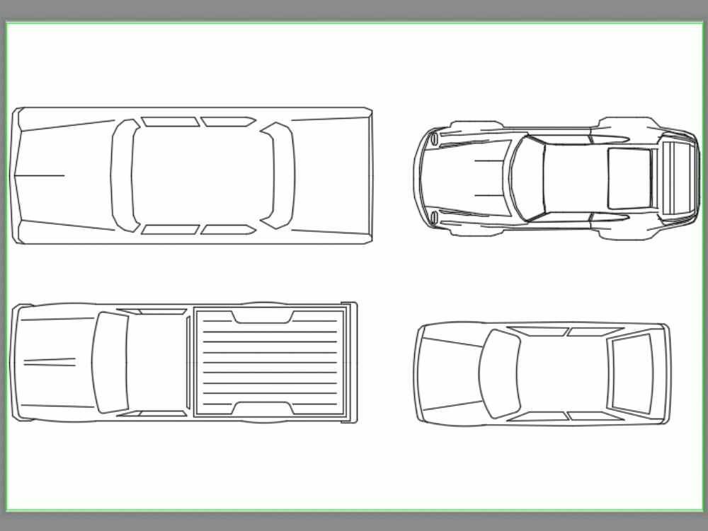 Carros en AutoCAD | Descargar CAD gratis (916.64 KB) | Bibliocad