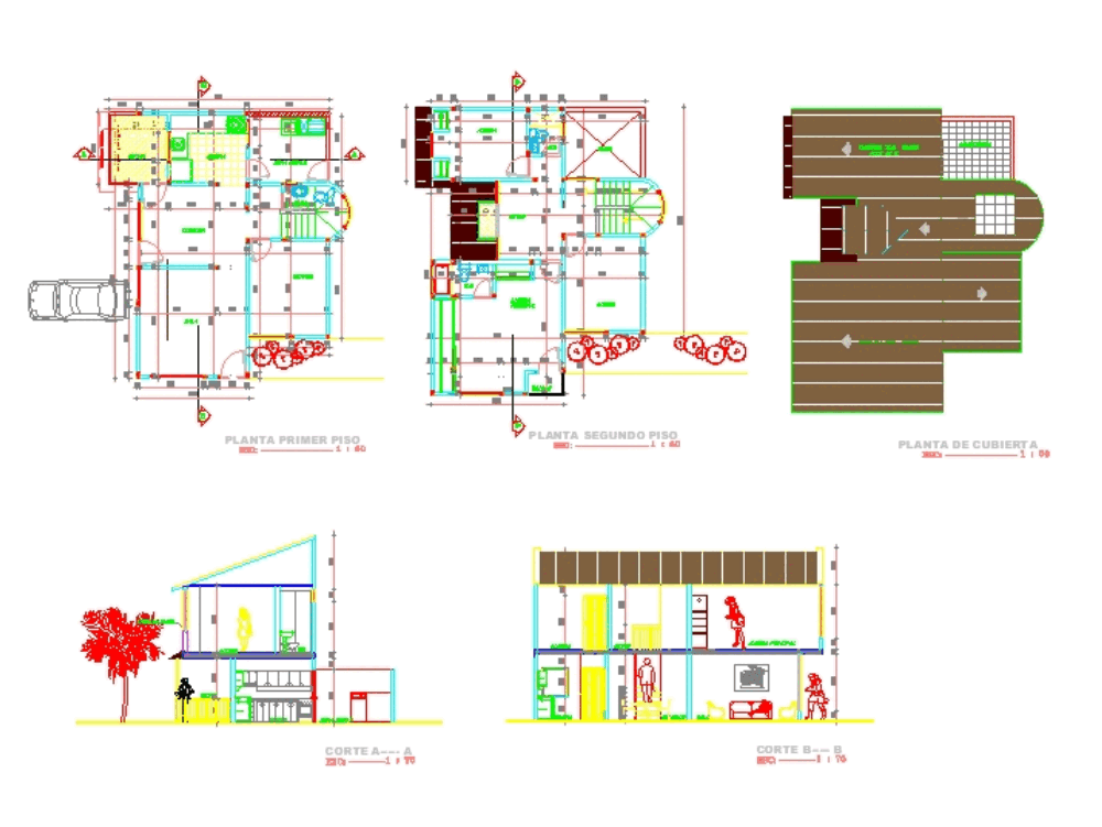 Casa unifamiliar em AutoCAD | Baixar CAD (1.46 MB) | Bibliocad