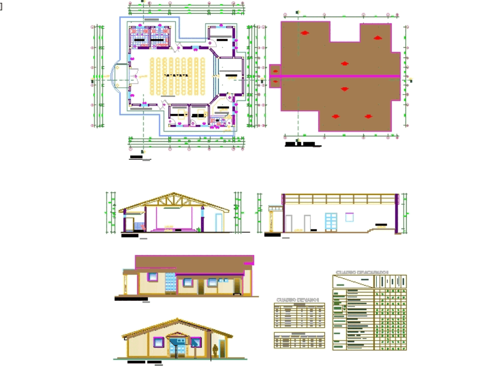 Multipurpose room in AutoCAD | CAD download (385 KB) | Bibliocad