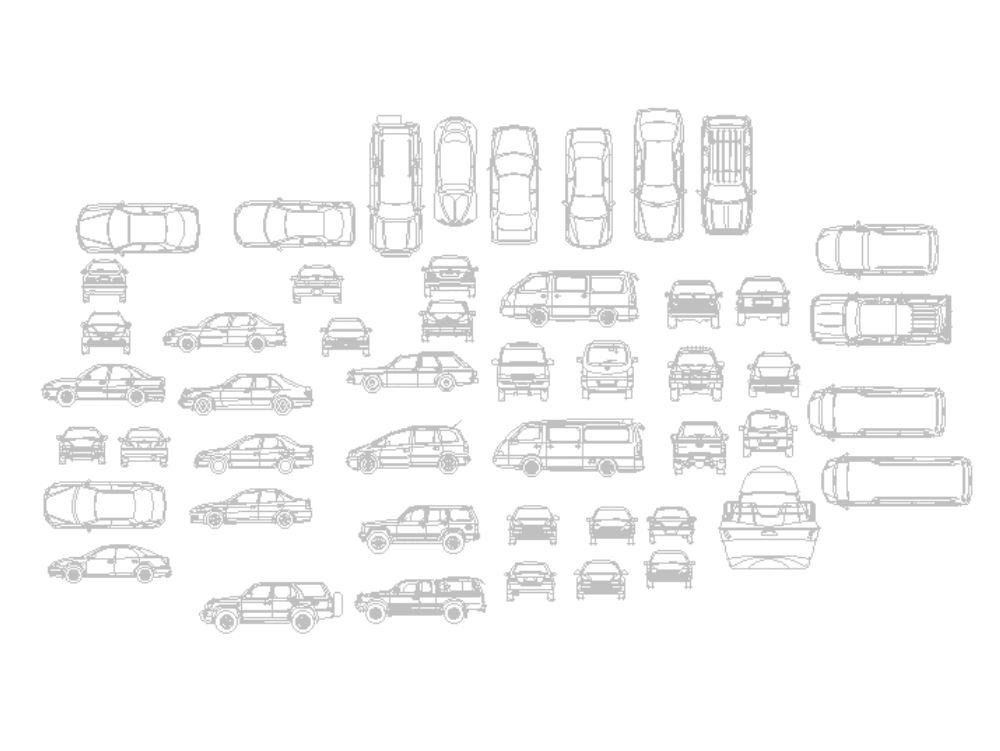 Autos en AutoCAD | Descargar CAD gratis (367.55 KB) | Bibliocad