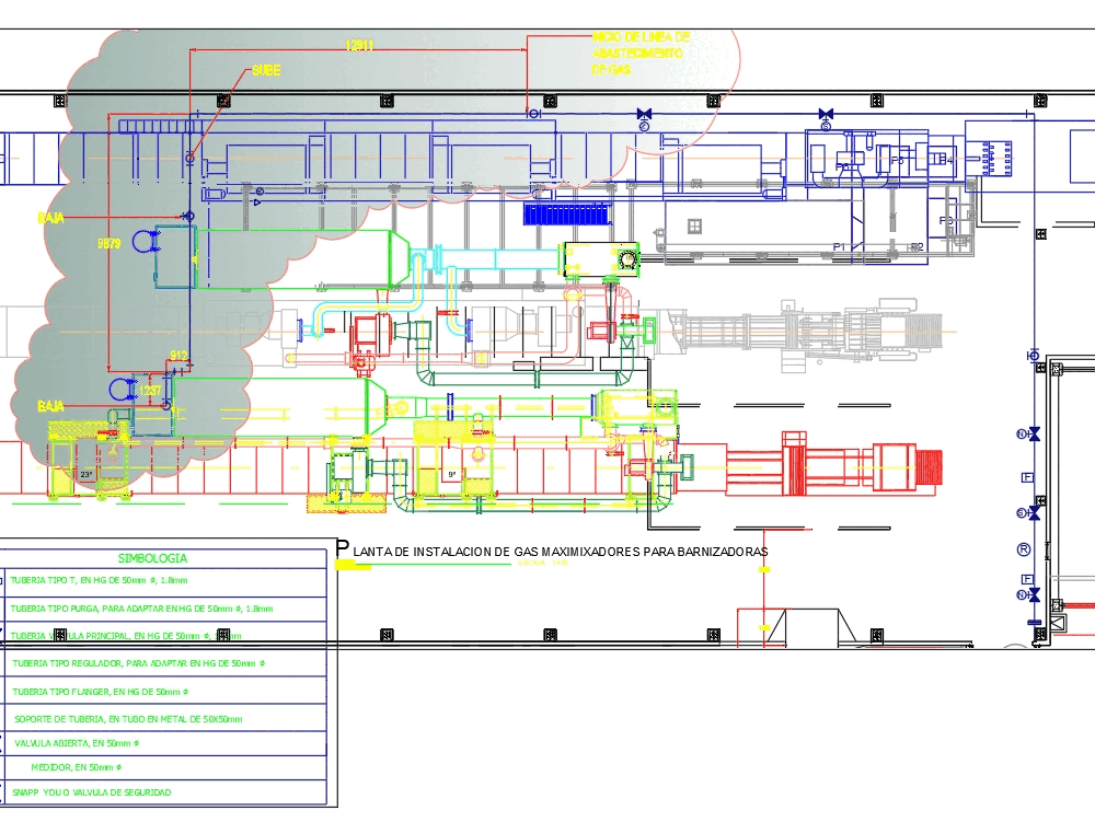 Installation of gas in AutoCAD | CAD download (2.07 MB) | Bibliocad