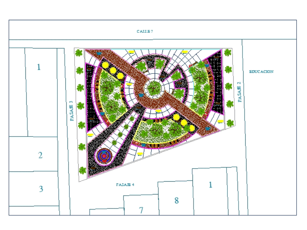 Parque en AutoCAD | Descargar CAD gratis (1.26 MB) | Bibliocad