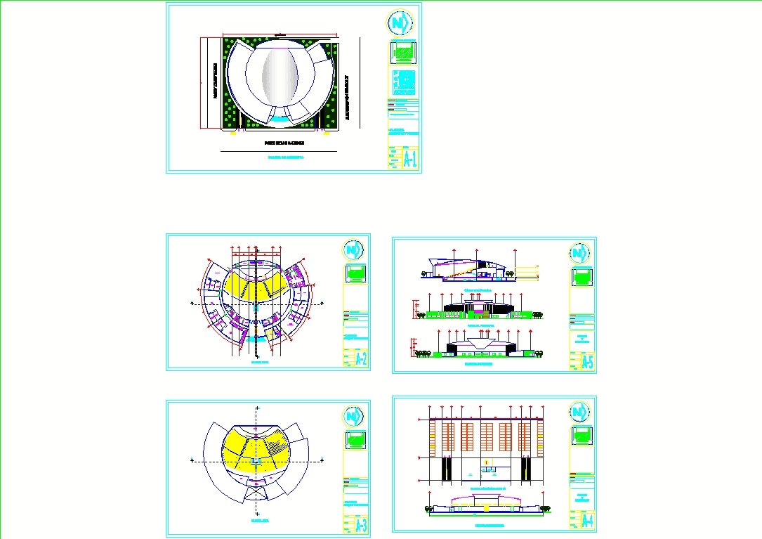 Centro Cultural En Autocad Descargar Cad 1010 31 Kb Bibliocad