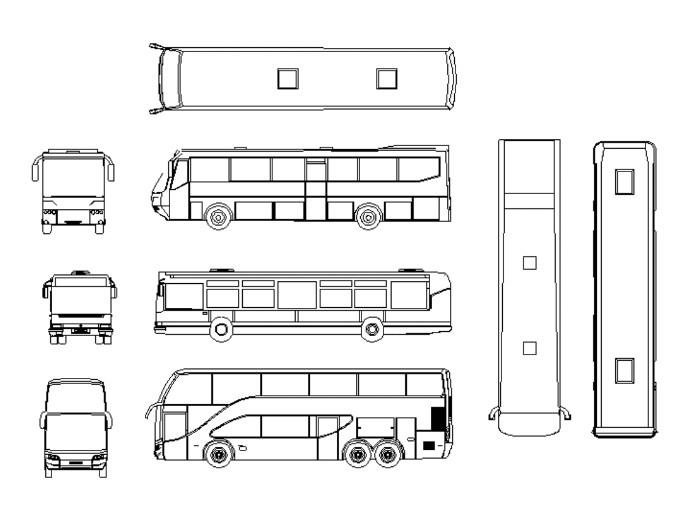 Buses in AutoCAD | CAD download (472.66 KB) | Bibliocad
