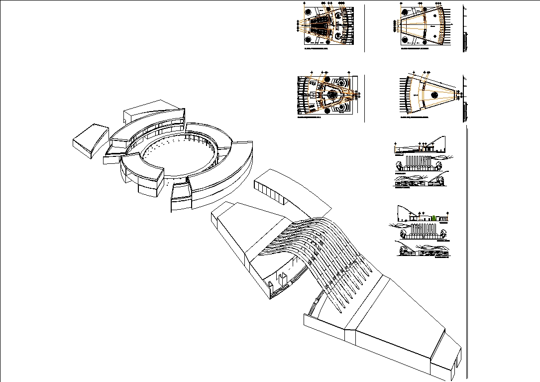 Library and auditorium in AutoCAD | CAD download (1.98 MB) | Bibliocad