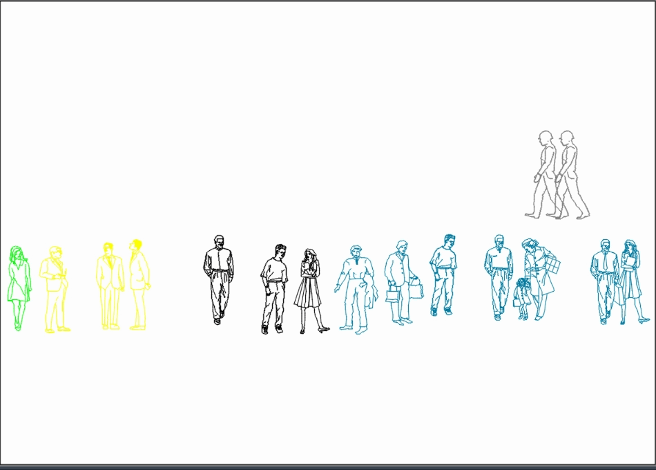 Personas 2d en AutoCAD | Descargar CAD gratis (416.99 KB) | Bibliocad