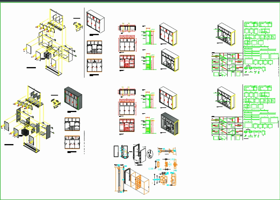 Explosion de closet en AutoCAD | Descargar CAD (2.77 MB) | Bibliocad