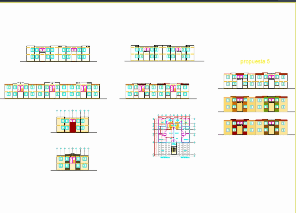 Vivienda cuadruplex en AutoCAD | Descargar CAD gratis (341.05 KB ...